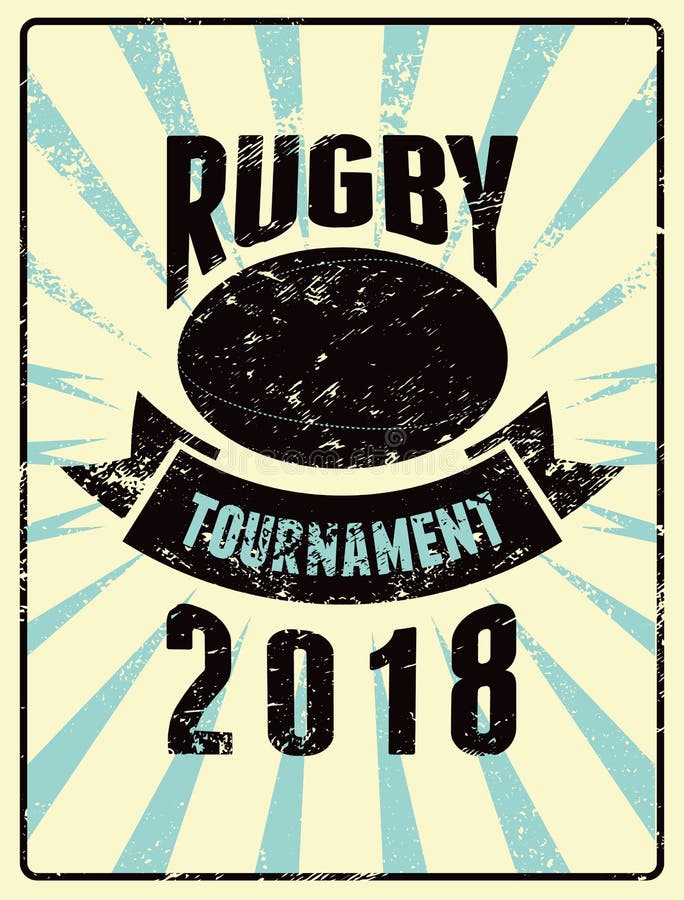 Rugby Typographical Vintage Grunge Style Poster. Retro Illustration ...