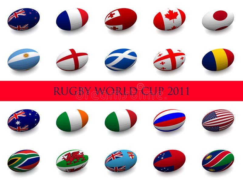 Rugby Union World Cup Team Emblems Logos Editorial Stock Image ...