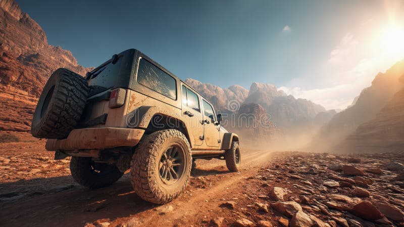 A Rugged Adventure on a Dusty Trail in the Desert, Exploring the ...