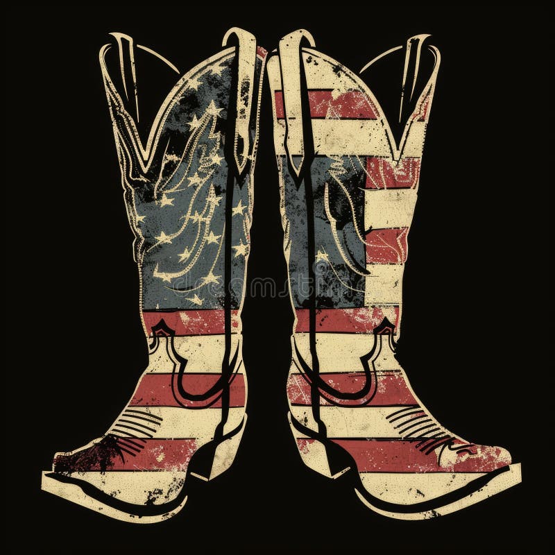 Rugged American Spirit Boots Generative AI Stock Illustration ...
