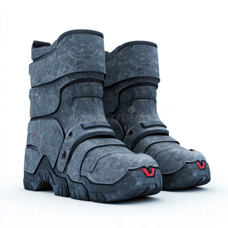 Rugged Astronaut Boots with Detailed Features for Space Exploration and ...