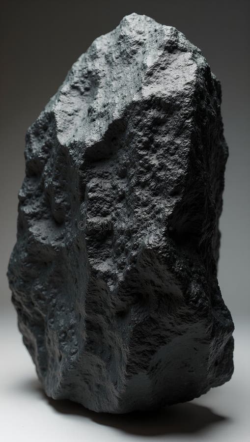 Rugged Black Basalt Rock with Porous Surface Texture Stock Illustration ...