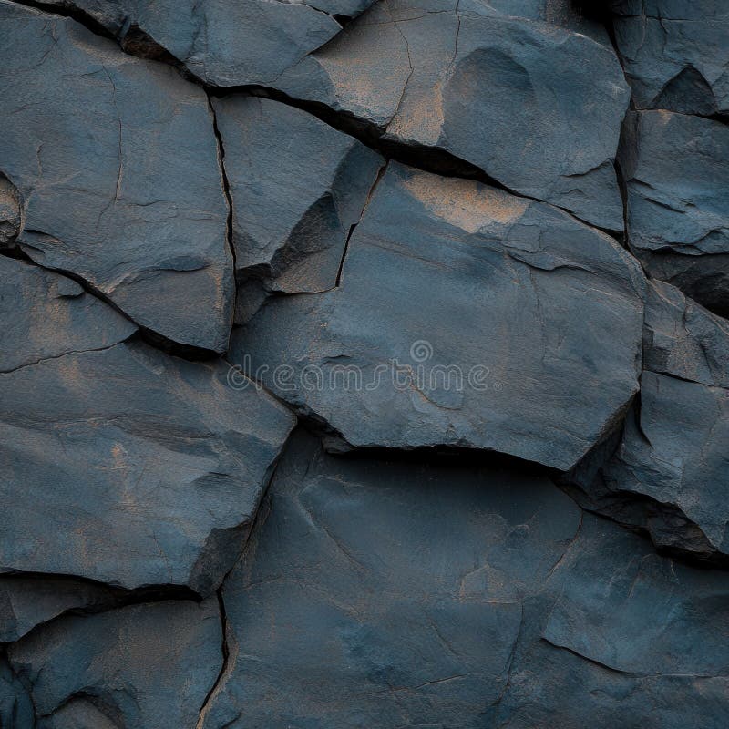 Rugged Blue Rock Surface with Textured Layers and Cracks Stock ...