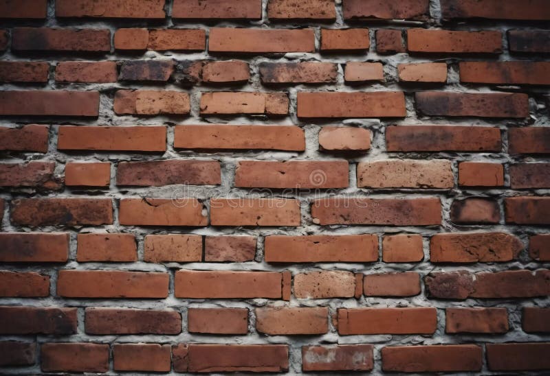 A Rugged Brick Wall Displays Various Shades of Red and Brown ...