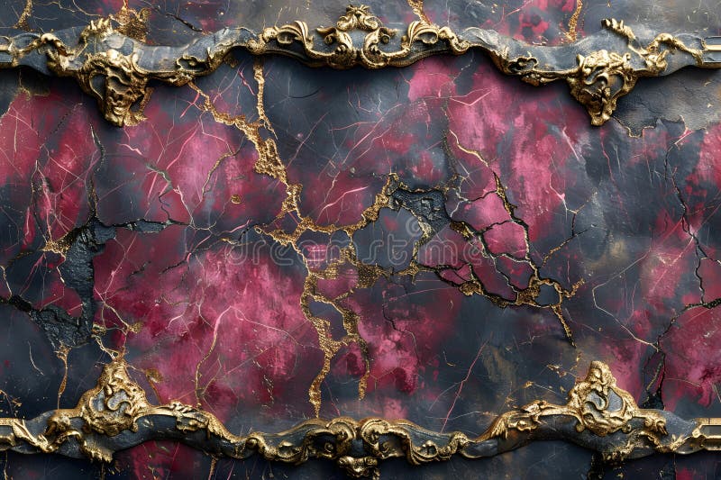 Rugged Burgundy Marble Texture in Symmetrical Top View Stock ...