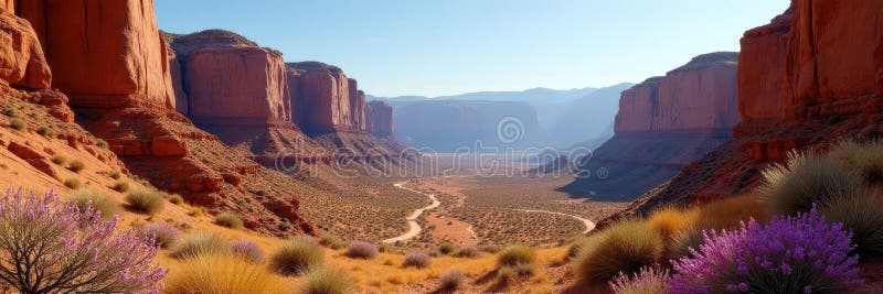 Rugged Canyon Walls Frame Vibrant Desert Flora, Flora, Tucson, Shadow ...