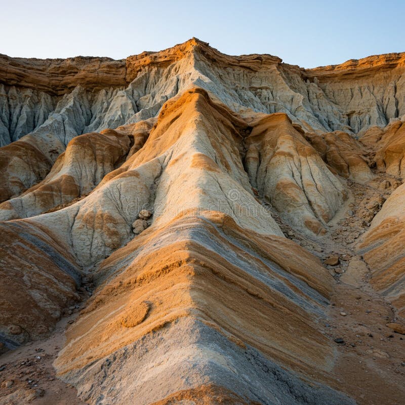A Rugged Cliff Face Featuring Distinct Layers of Sedimentary Rock ...