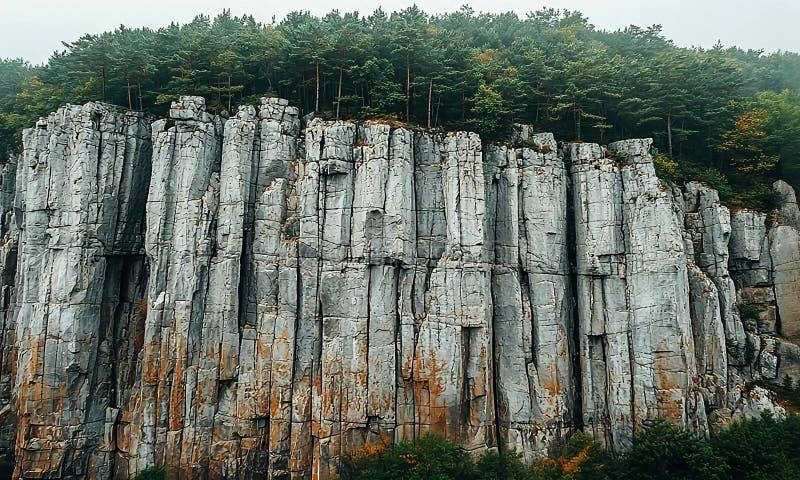 Rugged Cliff Face Meets Lush Forest Stock Video - Video of mountainous ...
