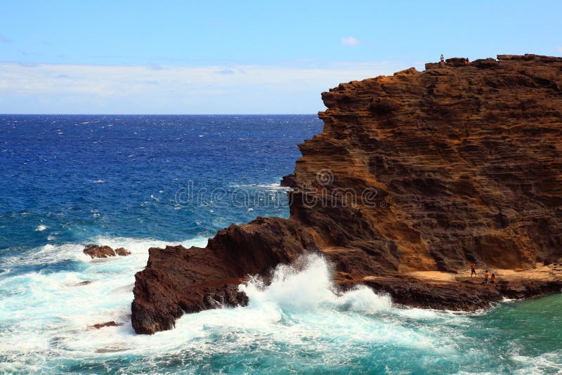 Rugged cliff of Oahu stock image. Image of resort, cliff - 14823467
