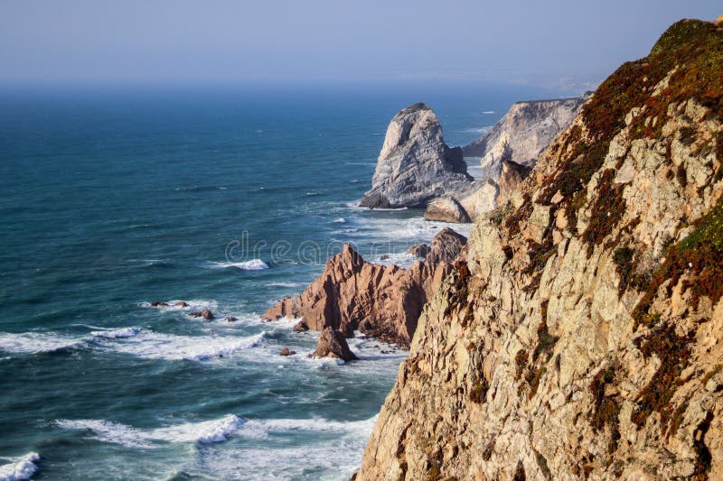 Rugged Cliffs at Cabo Da Roca Stock Photo - Image of coastal, adventure ...