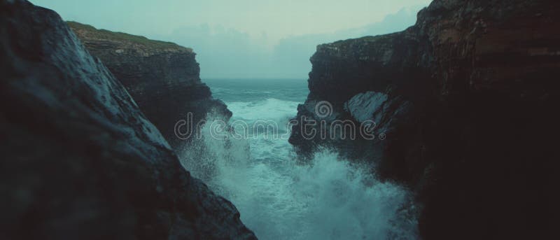 Rugged Cliffs and Powerful Ocean Waves at Cliffs of Moher Under ...
