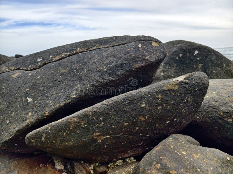Rugged Coastal Rocks Featuring Unique Beautifully Textures Stock Image ...