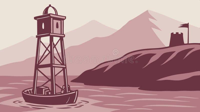 Rugged Coastline Lighthouse, Scenic Vector Landscape, Vector Design ...