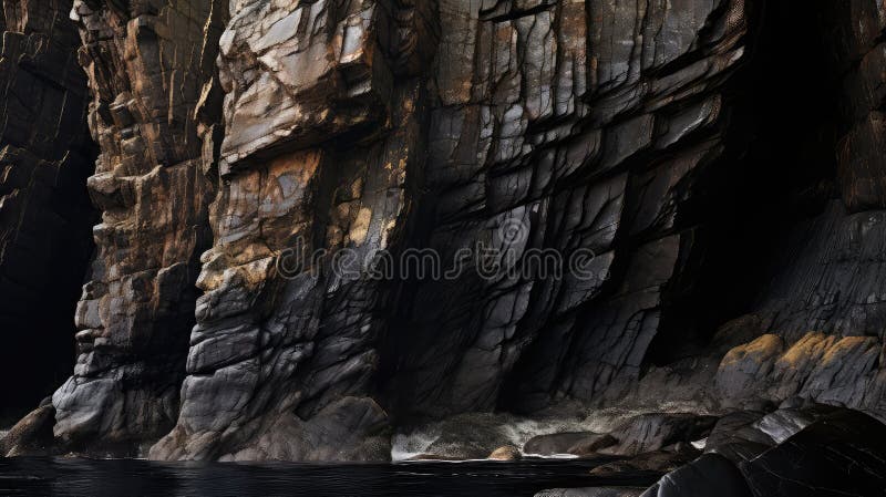 Rugged dark cliffs stock photo. Image of cliffs, waves - 321135036
