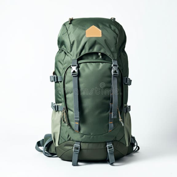 A Rugged, Dark Green Hiking Backpack with Multiple Compartments and ...