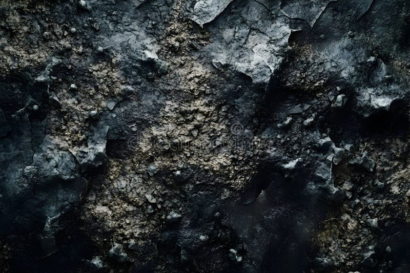 Rugged Dark Rock Surface with Deep Textures and Cracks Stock Photo ...