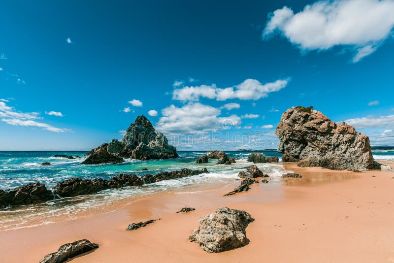 Rugged Eroding Rocks on Ocean Coastline. NSW, Australia. Stock Photo ...