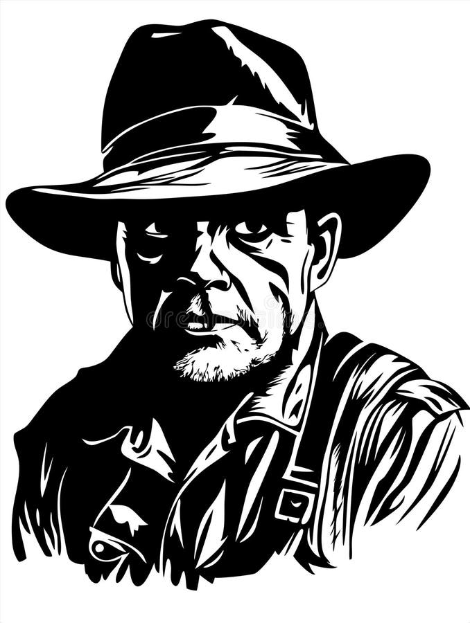 Rugged Explorer Vintage Portrait Vector Illustration for Design ...