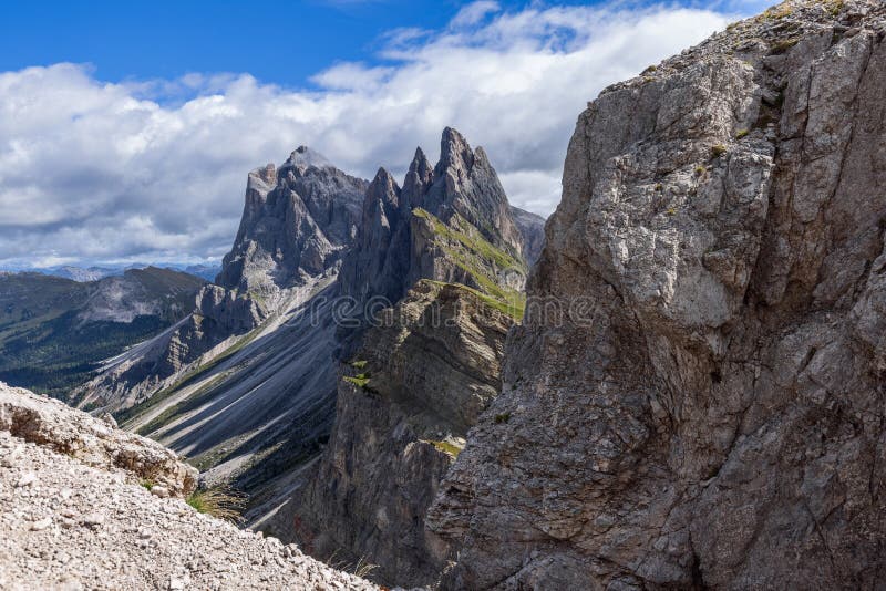 Rugged Formations of the Seceda Ridge in the Dolomites, Italy, Captured ...
