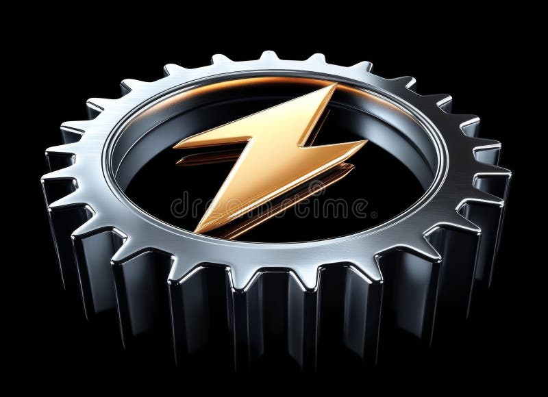 A Rugged, Golden Lightning Bolt Emblem, Embedded in a Circular ...