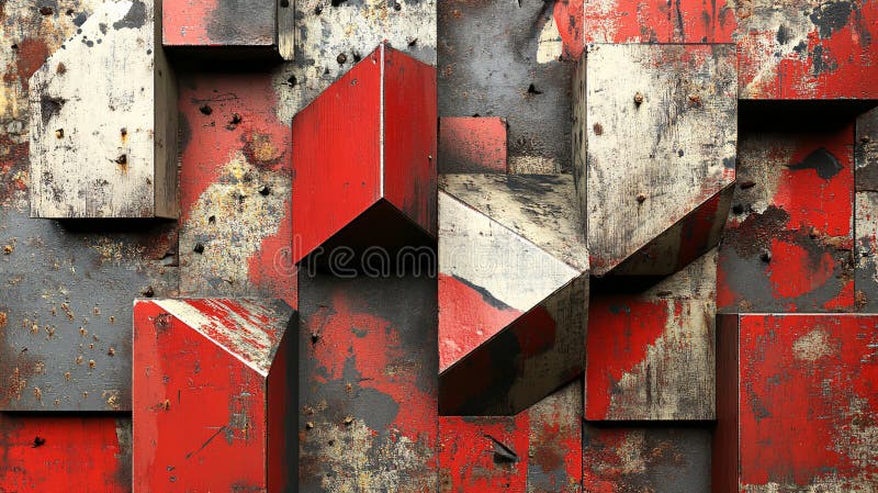 Rugged and Industrial, Geometric 3D Shapes with a Distressed Texture ...