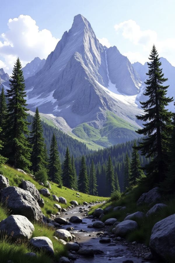 Rugged Landscape of Granite Peaks and Forests, Sharp Rocks, Forest ...