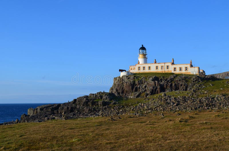 Rugged Landscape at Neist Point Lighthouse in Scotland Stock Image ...
