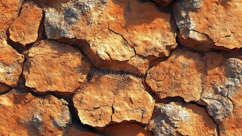 Rugged Landscapes: Orange Rock Textures with Natural Cracks Stock Photo ...