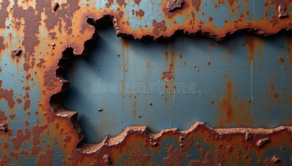 Rugged Metal Sheet with Rust, Breaks, and Industrial Distressed Texture ...