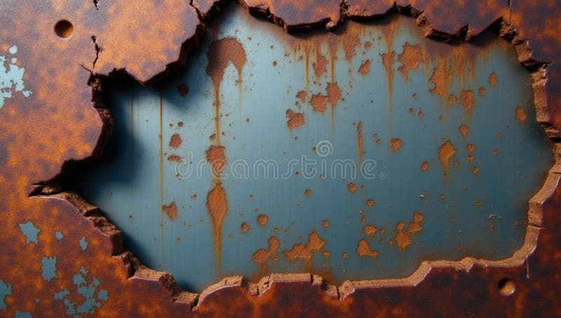 Rugged Metal Sheet with Rust, Breaks, and Industrial Distressed Texture ...