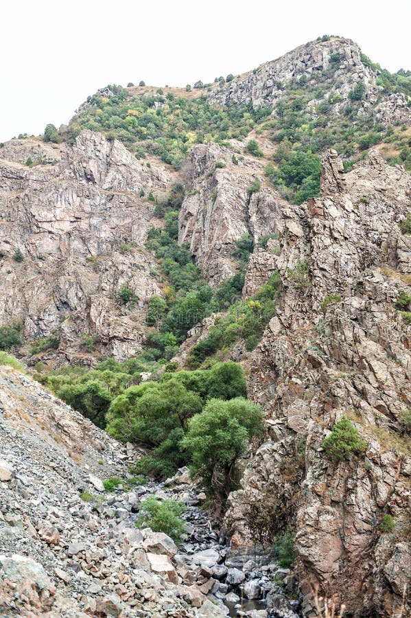 Rugged Mountain Landscape with Steep Cliffs and Lush Greenery Stock ...