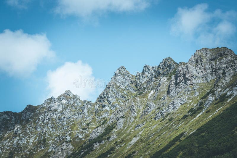 Rugged Mountain Range in the Austrian Alps, Postcard Stock Photo ...
