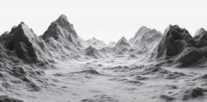 A Rugged Mountain Range Stands Out in Sharp Relief Against a Stark ...