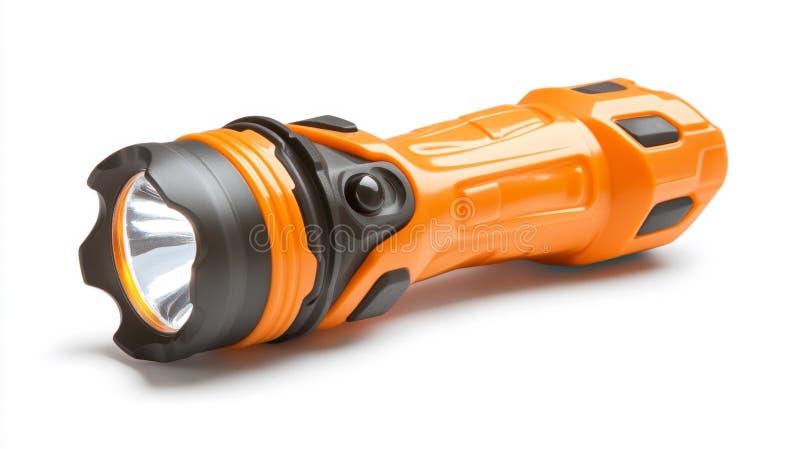 Rugged Orange LED Flashlight Designed for Emergency Situations and ...