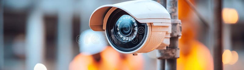 A Rugged Outdoor Camera is Securely Mounted on Scaffolding, Capturing a ...