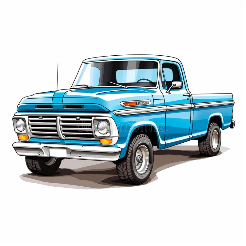 Rugged Pickup Truck Illustration Stock Illustration - Illustration of ...
