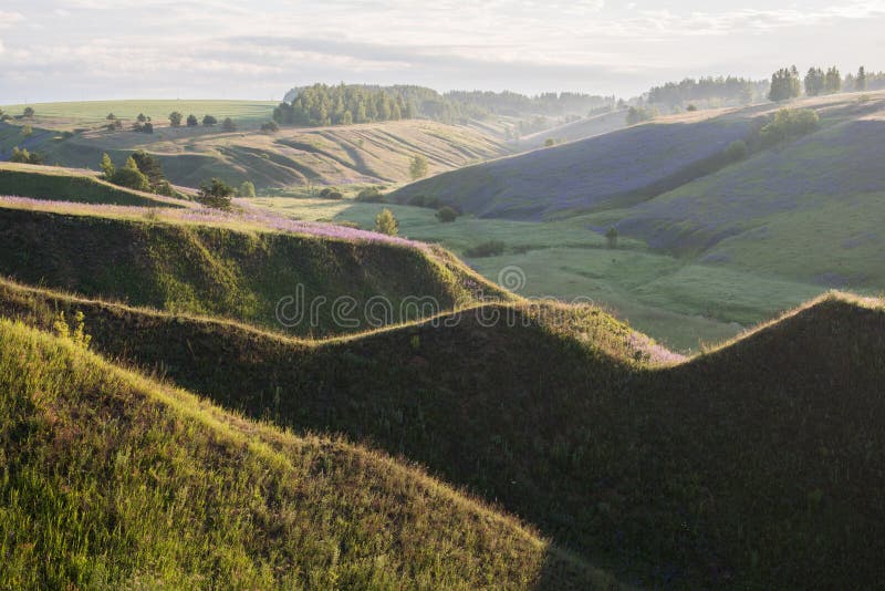 Rugged Ravines at Dawn in Spring Stock Photo - Image of nature ...