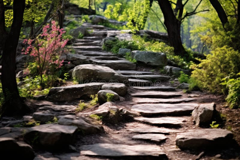 Rugged Rock Path Mountain Edge. Generate Ai Stock Photo - Image of race ... Rugged Rock Path Mountain Edge. Generate Ai Stock Photo - Image of race ...