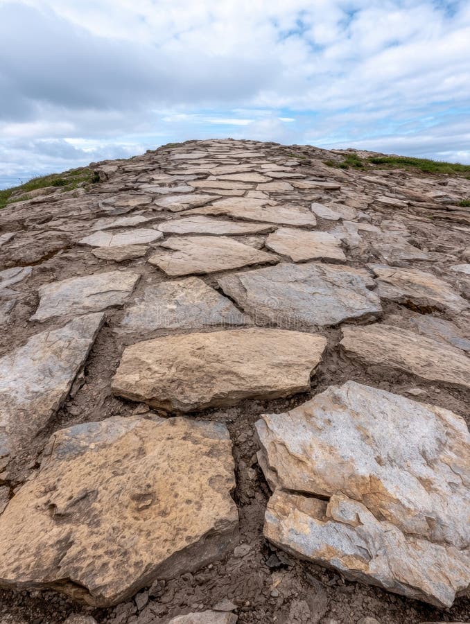 Rugged Rocky Path Leading To the Summit Stock Illustration ...