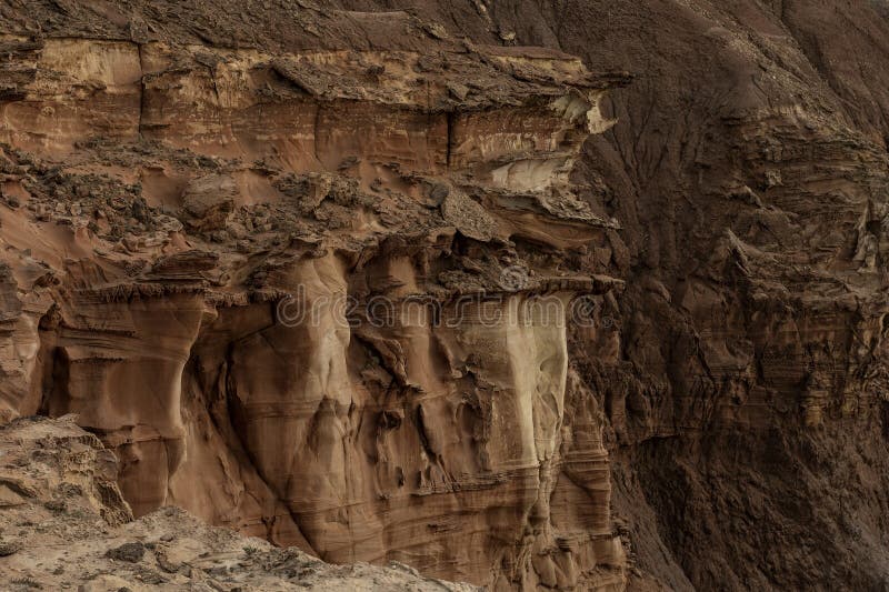 Rugged Sandstone Cliffs with Erosion Features Stock Photo - Image of ...