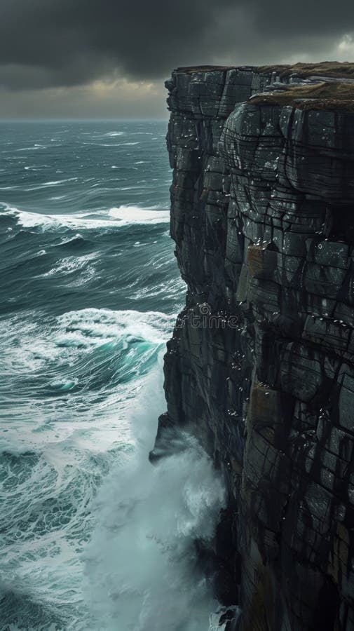 Rugged Sea Cliffs during Stormy Weather Stock Image - Image of nature ...