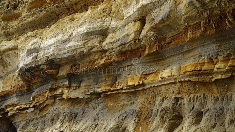 Rugged Sedimentary Rock Formation in Natural Light Stock Image - Image ...