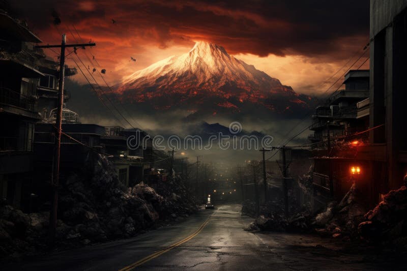 Rugged Street Mountain. Generate Ai Stock Illustration - Illustration ...