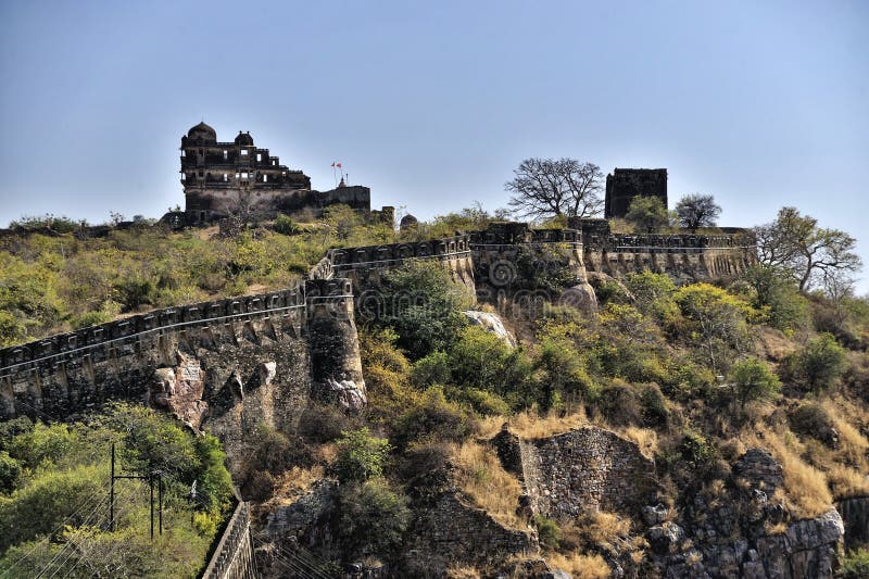 Rugged and Strong Stone Wall of Chittorgarh Fort Editorial Stock Photo ...