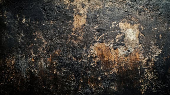 Rugged Surface with Dark Weathered Textures and Rust Patterns Stock ...
