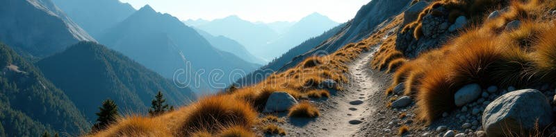Rugged Terrain, Mountain Path with Footprints , Getaway, Terrain Stock ...