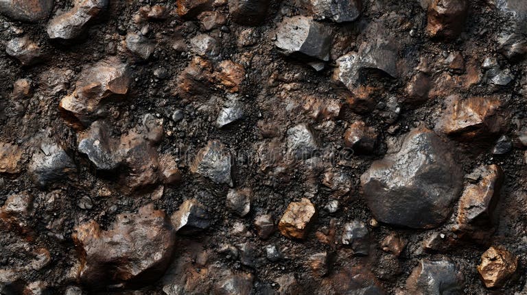Rugged Texture of Iron Ore Rocks with Unique Surface Patterns Stock ...
