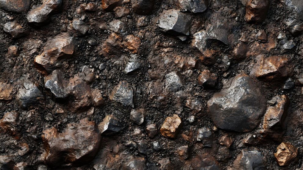 Rugged Texture of Iron Ore Rocks with Unique Surface Patterns Stock ...