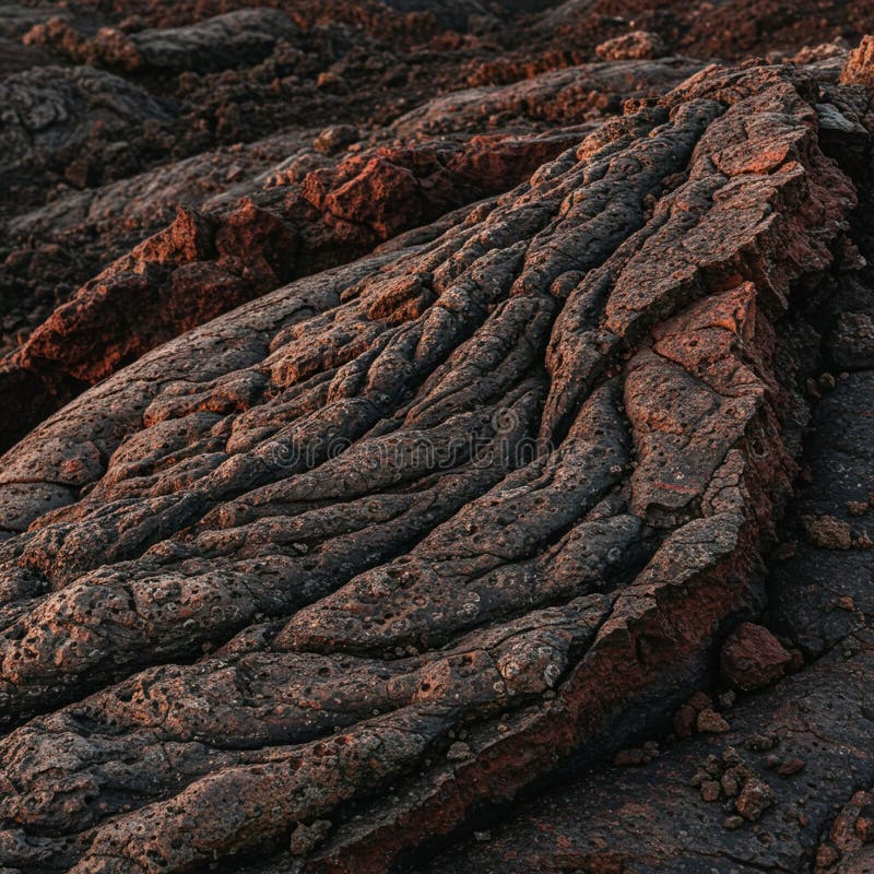 Rugged and Textured Lava Rock Formations Exhibit Twisting, Layered ...