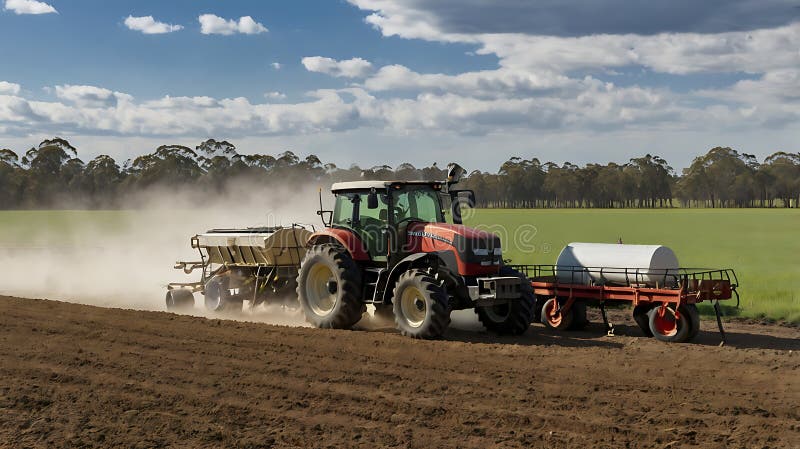 Rugged Tractor Breaking Ground on a Perfectly Sunny Day Stock Photo ...